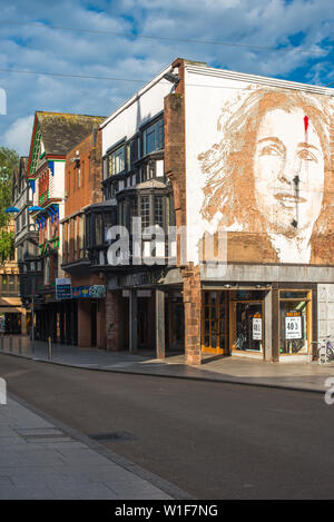 a view of the Exeter high Street Stock Photo - Alamy