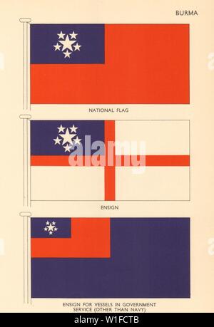 Burma ( Myanmar ) flag Stock Photo - Alamy
