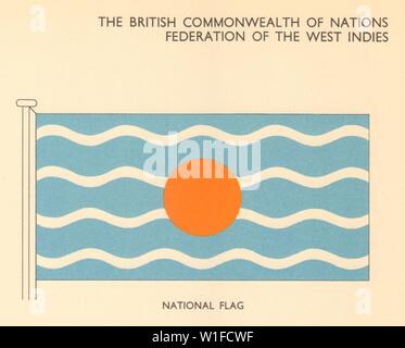 Flag of West Indies Federation (1958-1962). Close Up Stock Photo - Alamy