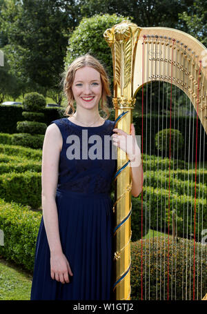 Alis Huws, the new Official Harpist to the Prince of Wales, poses for a ...