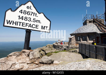 A sign on Whiteface Mountain USA showing where the castle amenities and ...