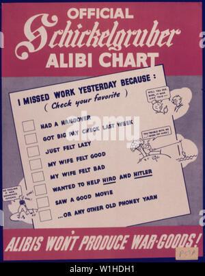 Official Schickelgruber Alibi Chart Stock Photo - Alamy