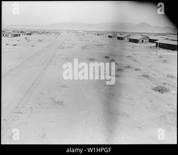 A street scene at the Poston Relocation Center in Arizona, where ...