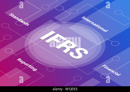 ifrs international financial reporting standards concept for website template or landing ...