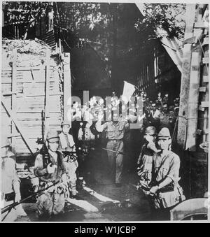 Surrender of American troops at Corregidor, Philippine Islands, May ...