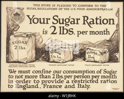 Your sugar ration is 2 lbs. per month Stock Photo - Alamy