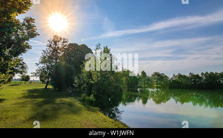 Summer at the lake, Germeringer See in Germering, Germany Stock Photo ...