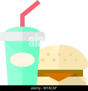 Fast food monochrome icons in set collection for design.Food from semi ...