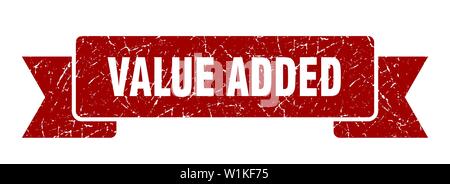 value added grunge ribbon. value added sign. value added banner Stock ...