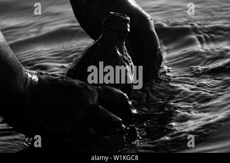 Amateur Spa treatment (mud baths, balneotherapeutic) is in a plastic ...