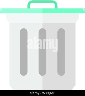 Single trash white flat icons on color rounded square backgrounds. 6 ...