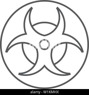Biohazard danger linear icon. Thin line illustration. Bio hazard ...