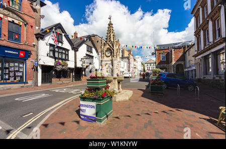 Clock Tower and a Quiet Great Torrington Town Square in Summer With ...