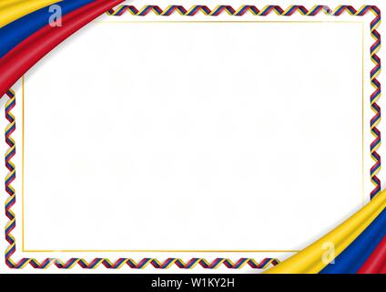 Border made with Colombia national colors. Template elements for your ...