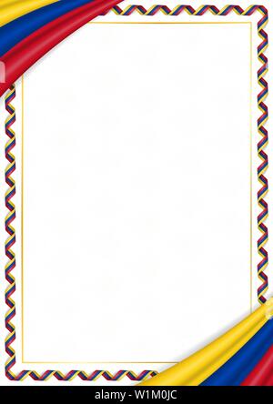 Border made with Colombia national colors. Template elements for your ...