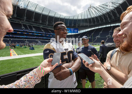 NFL player Samson Ebukam of the Los Angeles Rams during the media day ...