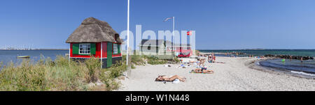 Beach hut at Marstal beach, aero island, fyn, Denmark, Scandinavia ...