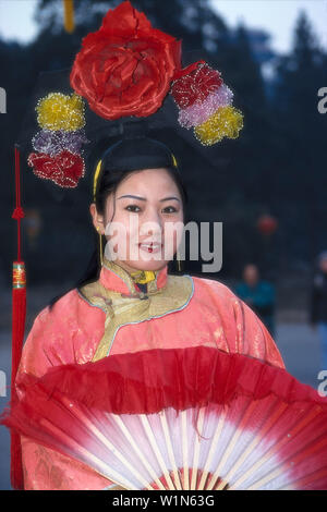 China, Peking, woman, national costume, headgear, portrait, no model ...