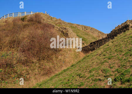 Foundation walls in the moat of Sandal Castle Stock Photo - Alamy