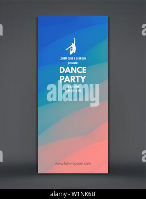 Dance party invitation with date and time details. Music event flyer or ...