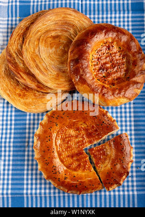 Turkish traditional flaky katmer bread. Healthy eating Stock Photo - Alamy