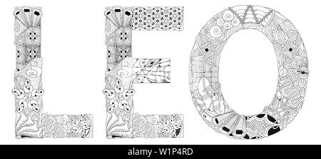 Hand drawn Leo zodiac illustration. Simple line Leo zodiac icon. Tattoo ...