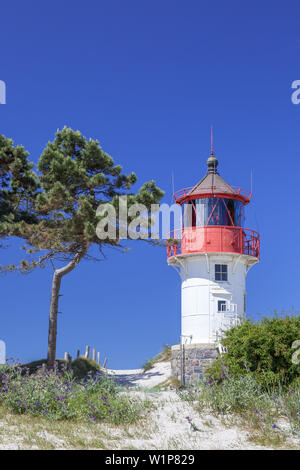 Lighthouse on the Gellen south of Neuendorf, Island Hiddensee, Baltic ...