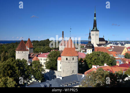 View from Patkul terrace on the oldtown of Tallinn, Estonia Stock Photo ...