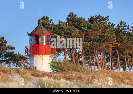Lighthouse on the Gellen south of Neuendorf, Island Hiddensee, Baltic ...