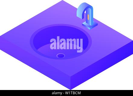 Water basin icon. Isometric illustration of water basin vector icon ...