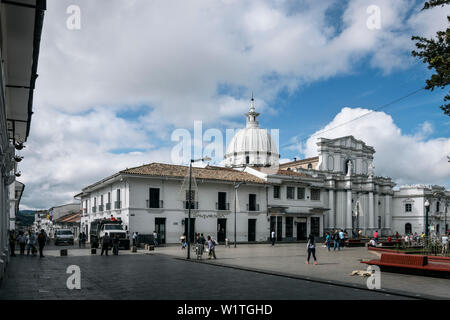 cathedral at main square of Popayan, Departmento de Cauca, Colombia ...
