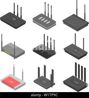 Modem icons set, isometric style Stock Vector Image & Art - Alamy
