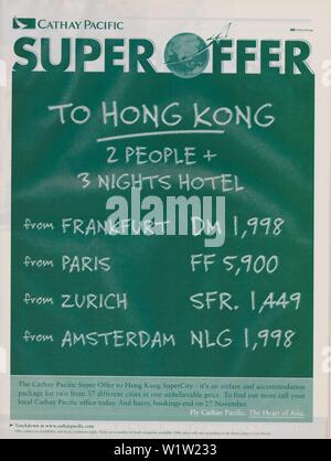 poster advertising Cathay Pacific Airways Limited in paper magazine ...