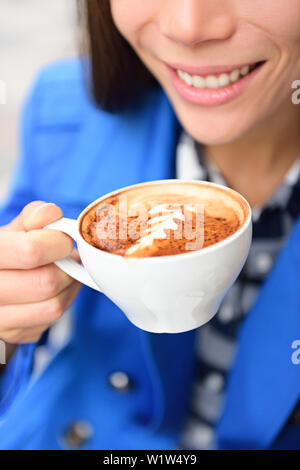 Crop barista with hot drinks Stock Photo - Alamy