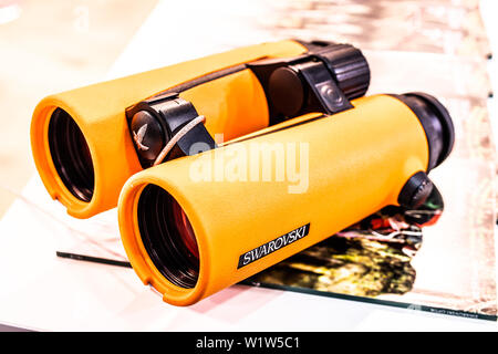 Poznan, Poland, Feb 2019 Swarovski binoculars high-quality optical ...