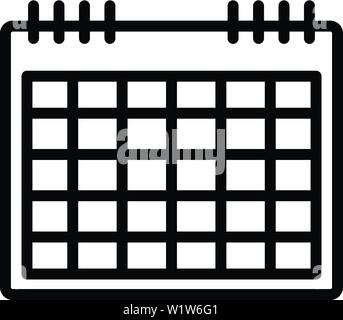 calendar planner icon over white background, flat style, vector ...