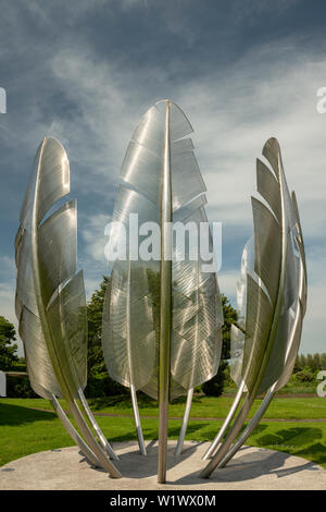 Stainless steel eagle feathers sculpture as The Kindred Spirits Choctaw ...