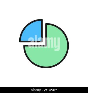 Segment chart icon flat vector. Market target. Business share isolated ...