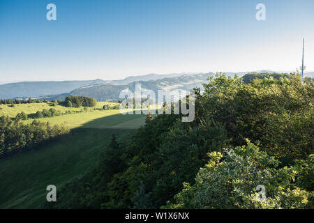 View from Vogelberg in Switzerland, Canton of Solothurn, Jura mountains ...