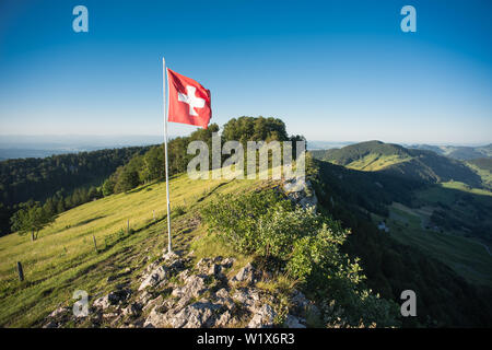 View from Vogelberg in Switzerland, Canton of Solothurn, Jura mountains ...