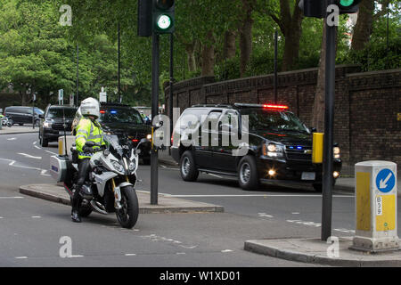 U.S. President Donald Trump's motorcade arrives to the Palace of ...