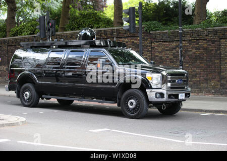 U.S. President Donald Trump's motorcade arrives to the Palace of ...
