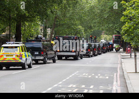 U.S. President Donald Trump's motorcade arrives to the Palace of ...