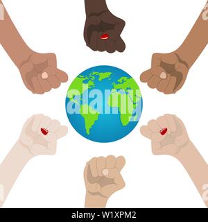 World Racial and Gender Equality. Unity, Alliance, Team, Partner ...