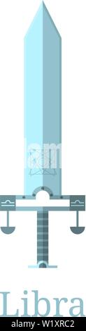 Libra Sword Icon. Silhouette of Zodiacal Weapon. One of 12 Zodiac ...