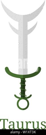 Taurus Sword Icon. Silhouette of Zodiacal Weapon. One of 12 Zodiac ...