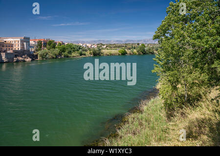 Scenic view of River Ebro, one of the principal rivers in Spain ...