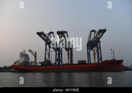 Container terminal ; Cochin port ; kochi ; Kerala ; India ; asia Stock ...