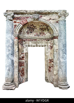 old stone arch isolated on white background Stock Photo - Alamy
