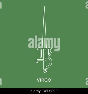 Virgo Sword. Zodiac Sign. Flat Cartoon Zodiacal Weapon. One of 12 ...